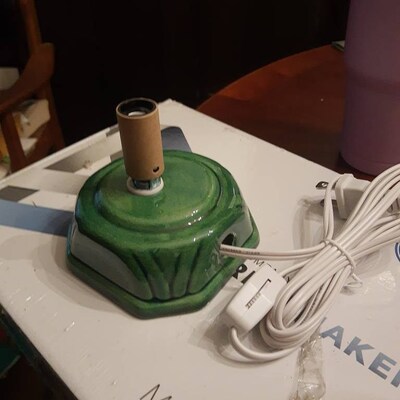 Small Ceramic Christmas Tree Base Base With Bulb Installed Green Base ...