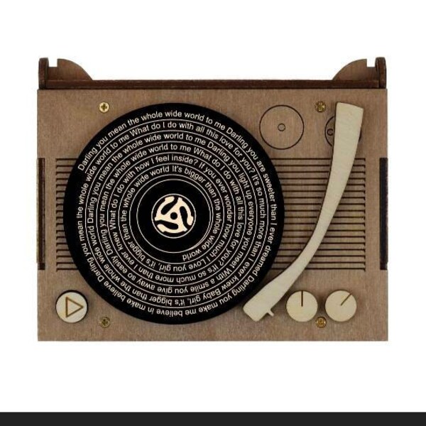 Record Player MP3 Music Box, Custom Song & Lyrics, Your Photo Inside - Etsy