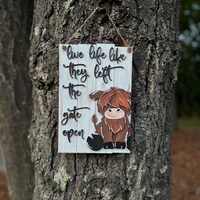 Highland Cow Shiplap Sign File SVG, Farm Glowforge, Luckyheartdesignsco ...