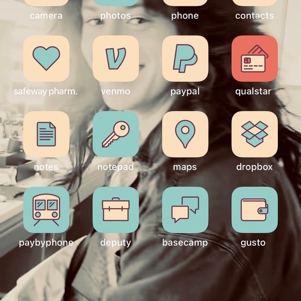 Cute Retro Icons for Ios 16, Vintage Aesthetic, Vintage Vibe, Boho ...