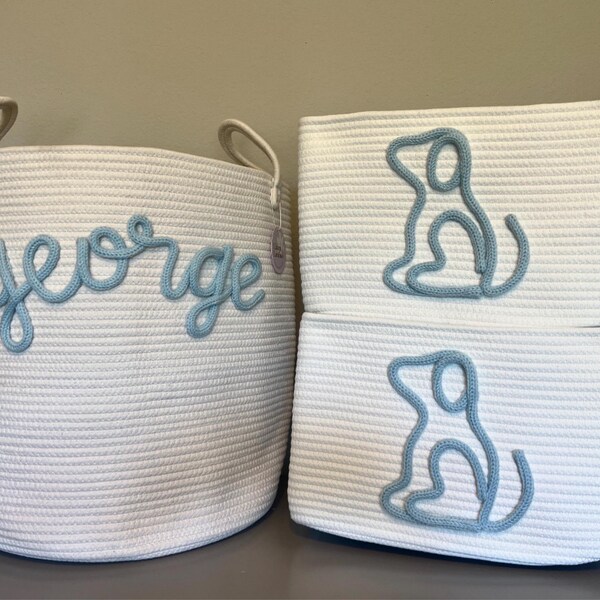 Personalized Name Basket (name Only) | Customized Rope Basket | Custom ...