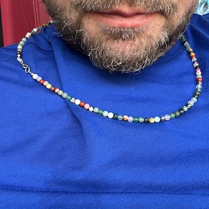 Sunset Gemstone Necklace for Men Simple Summer Beach Necklace Mens ...