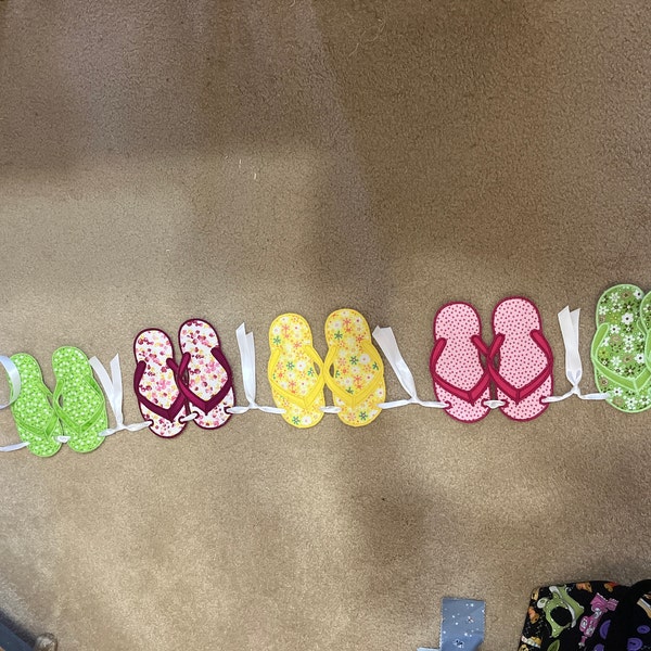 Flip Flop Banner in the Hoop Project Machine Embroidery Designs ...