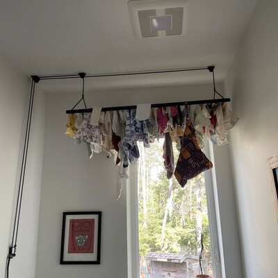 Wall / Ceiling Mounted Clothes Drying Rack, Clothes Airer, Hanging ...