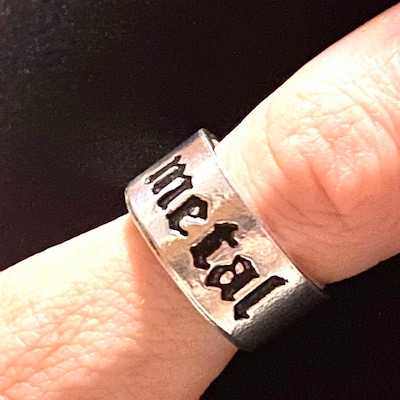 Metal Ring, Death Metal, Metalhead, Aluminum Cuff - Etsy