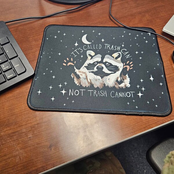 Cute Mouse Pad Raccoon Mousepad Funny Gaming Desk Weird Stuff Office ...