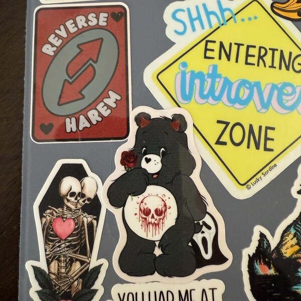Dark Romance Care Bear, Masked Men, Kindle Sticker, Bookish Stickers ...