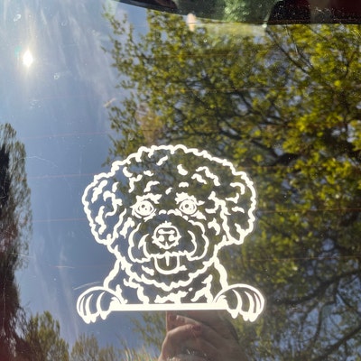 Heeler Peeking Decal, Red Blue Dog Vinyl Decals, Puppy Bumper Sticker ...