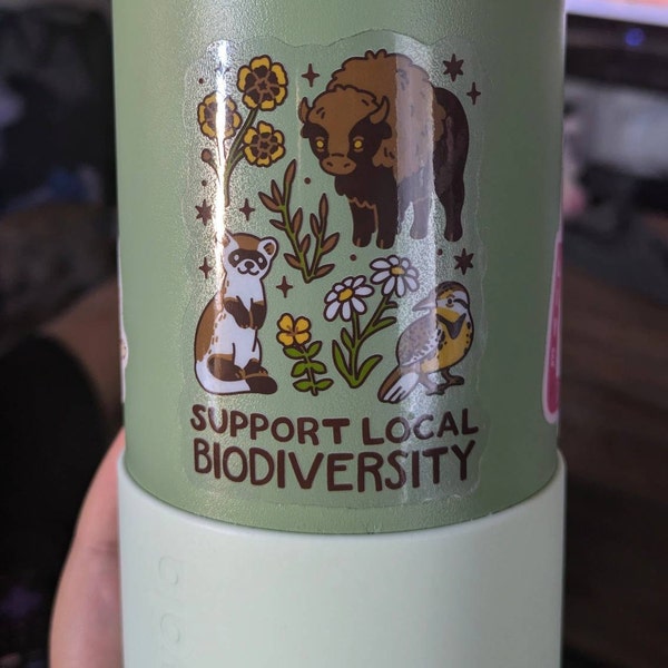 Support Local Biodiversity Clear Vinyl Stickers | Appalchia, Midwest ...