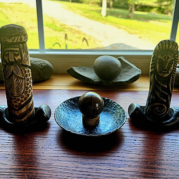 Hand Forged Hammered Round Metal Jewelry Dish, Key Dish Jewelry Holder ...