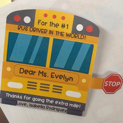 School Bus Gift Card Holder for Driver, Editable Teacher Appreciation ...