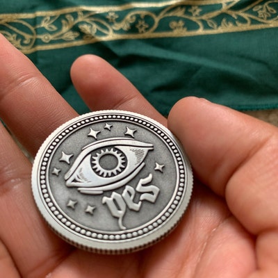 Divination Coin, Yes No Coin, Fantasy Coin, Occult, Dnd Coin - Etsy