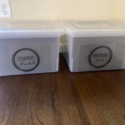 KIDS Vinyl Name Decal, Milestone Tote Decal, File Box Decal, School ...
