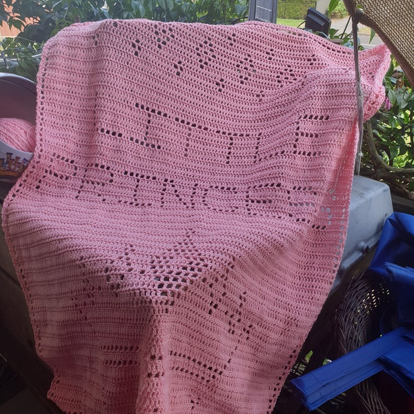 Crochet Blanket Pattern Little Princess Filet Blanket PDF, Uk and Us ...