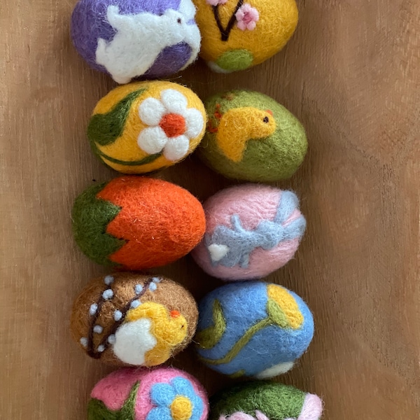 Easter Eggs Ornaments, Easter Eggs, Wool Felt, Felt Eggs, Easter Eggs Gift, Wool Easter Eggs ...