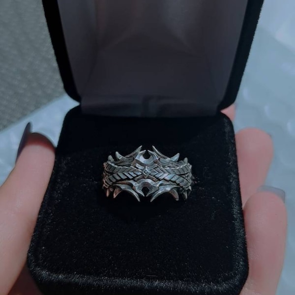 Sterling Silver Art Deco Ring, Gothic Ring, Alternative Jewelry ...