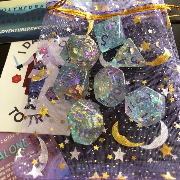 MO PEARL Dnd Dice Set, D20 Polyhedral Dice Set - Ocean Dungeons and ...