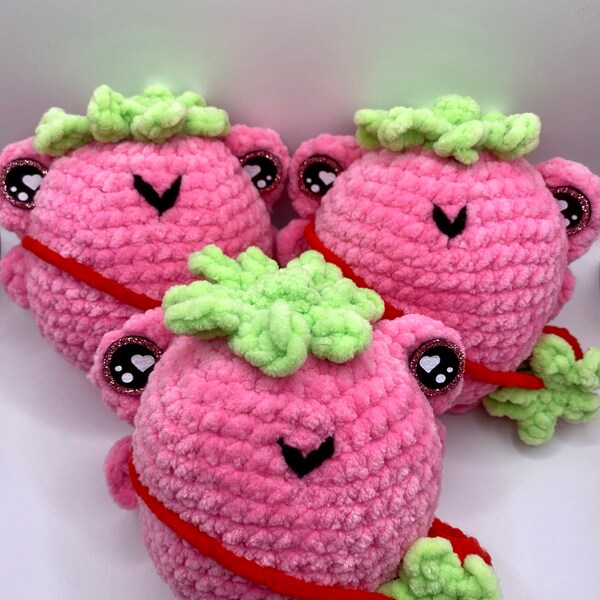 3in1 Crochet Pattern - Chubby Squishy Frogs, Strawberry Frog, Sky Frog - Etsy