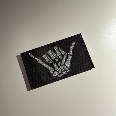 3.5x2in Custom Skeleton Shaka Hang Loose Patch IR Patch Military ...