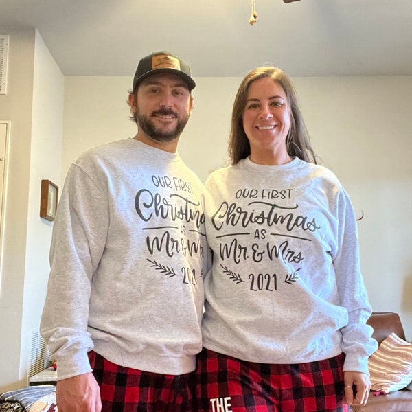 Our First Christmas Pajamas Couples Christmas Pajamas Matching
