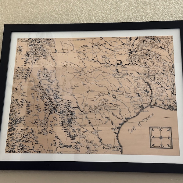Colorado Giclee PRINT of a Woodburned Lotr-inspired Map on Art Paper - Etsy