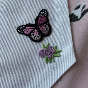 Pink Butterfly Mini Patches X 2 Iron on Embroidered Butterfly - Etsy UK