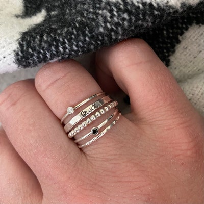 Custom 1 Mm Secret Message Ring, Hidden Quote Jewelry, Initial Ring ...