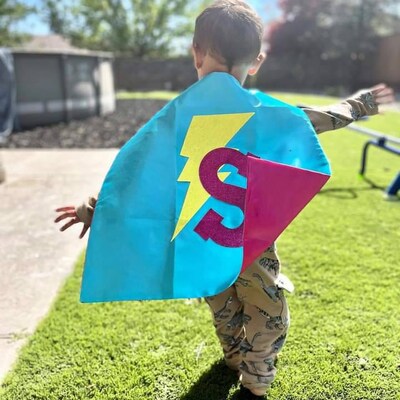 Superhero Cape Super Hero Cape Lightning Bolt Cape Sparkle Superhero ...