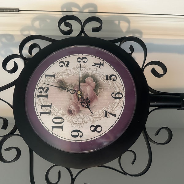 FLORAL CLOCK 8 Inch Circle Printable Clock Face Jpeg Clipart Vintage ...