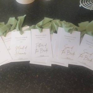 Reserved Seating Tags, Real Foil, Wedding Tags, Seating Plan, Ribbon ...