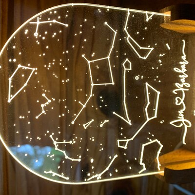 Personalized Constellation Chart Lamp Gift Star Map on Night - Etsy