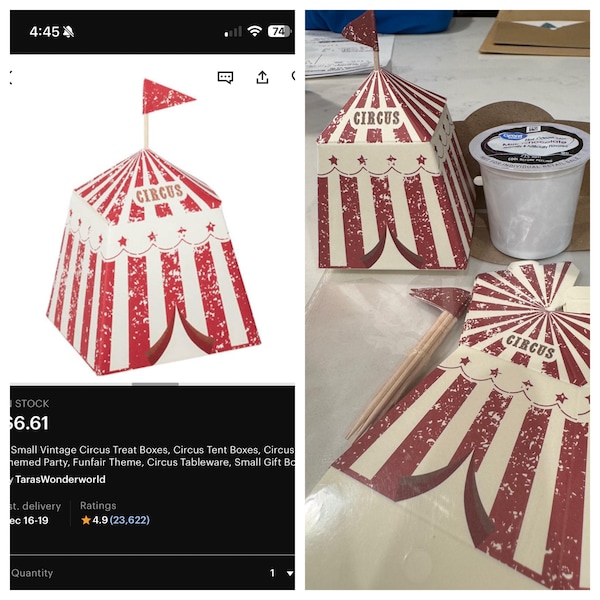 8 Small Vintage Circus Treat Boxes, Circus Tent Boxes, Circus Themed ...