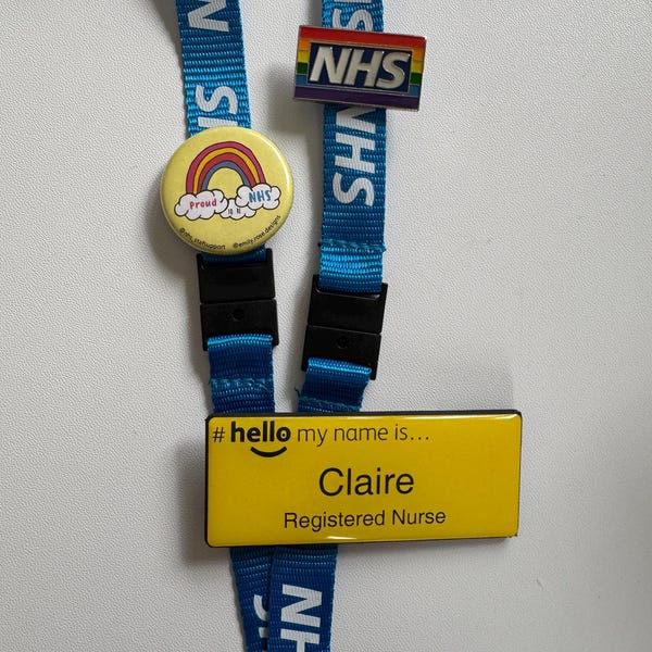 Hello My Name is Logo Teal Tablet Design Badge Premium Domed White ...