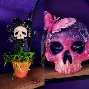 Girl Kissing Boy Skeleton's Cheek Figurine Hand Painted 3D - Etsy