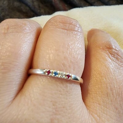 Tiny Family Handmade Jewelry Birthstone Rings, Personalized Ring ...