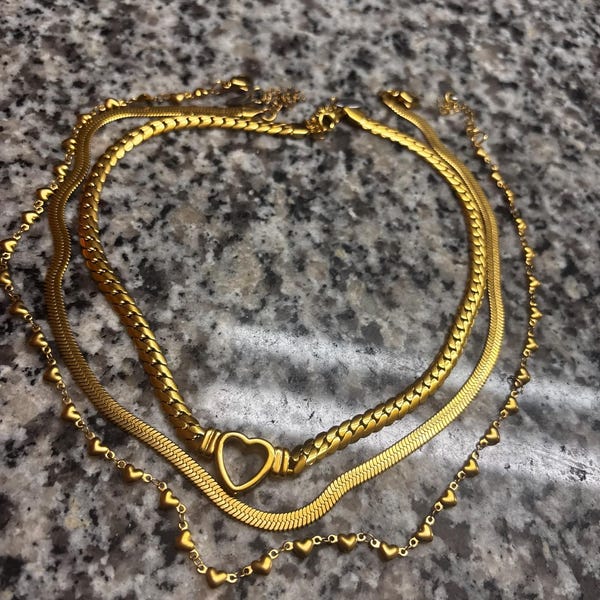 Puffy Initial Mini Bubble Letter Gold Filled Chain Necklace Stainless ...