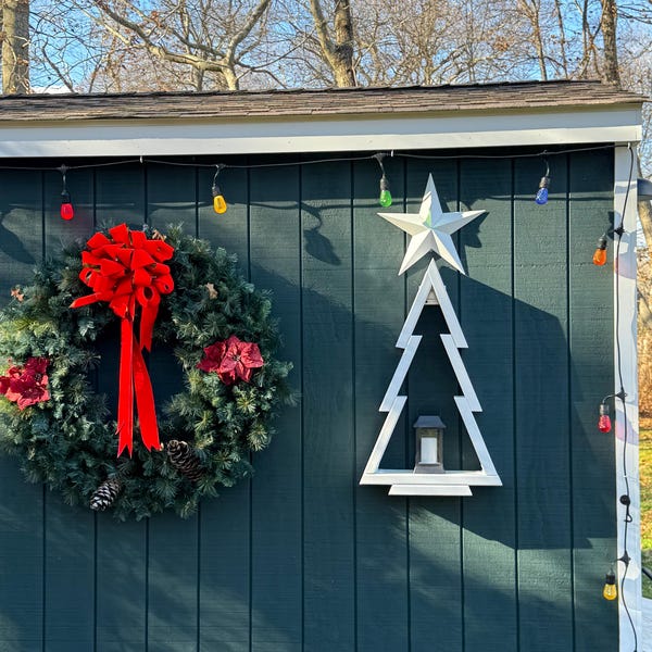 Rustic Wooden Christmas Tree (3 Ft, 34.5”x21”) | Handmade 2x4 Pine ...
