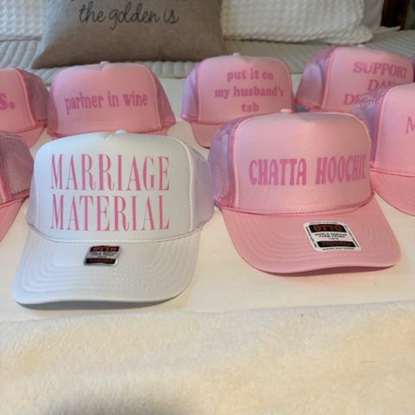 Marriage Material Hat | Bride Hat | Wife | Batchlorette Hat | Bach Hat ...