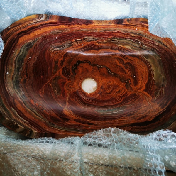 Red Zebra Marble Sink - Etsy