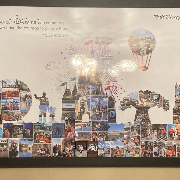 Disney World Skyline Photo Collage Wall Art Home Decor Digital ...