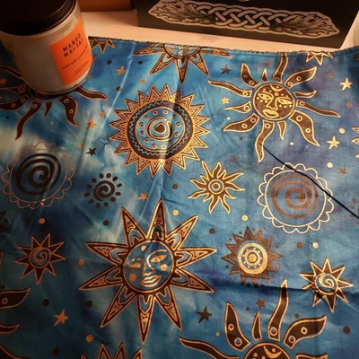 Tarot Altar Cloth Celestial Brilliant Batik With Velvet or 100% Silk ...