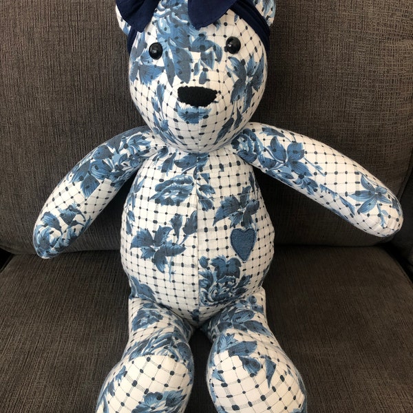 Memory Bear Custom Made From Loved Ones Clothing Keepsake Teddy Bear ...