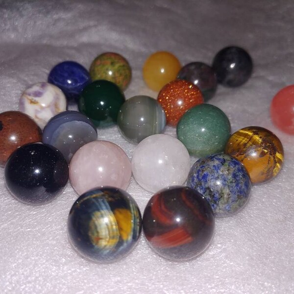 10 Pcs/lot Mini Crystal Sphere, 20mm Crystal Ball, Assorted Mixed Stone ...