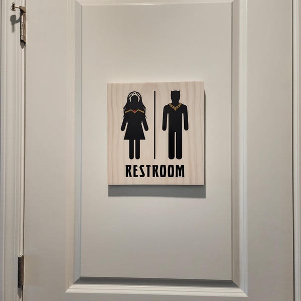 Creature and Kay Restroom Sign. Creature Sign. Bathroom Sign. Restroom ...