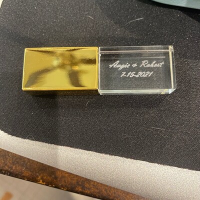 Custom USB Box Wedding Flash Drive Box, Crystal USB Stick Personalized ...