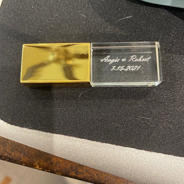 Custom USB Box Wedding Flash Drive Box, Crystal USB Stick Personalized ...