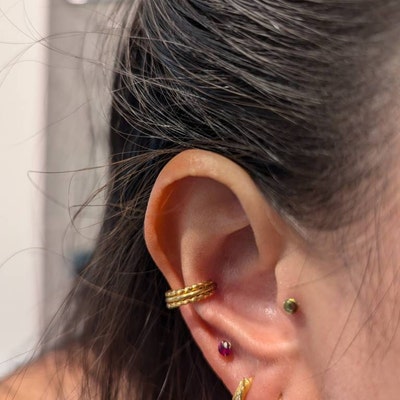 ASTM F136 Pear Star Titanium Conch Earring, Conch Labret, Internally ...