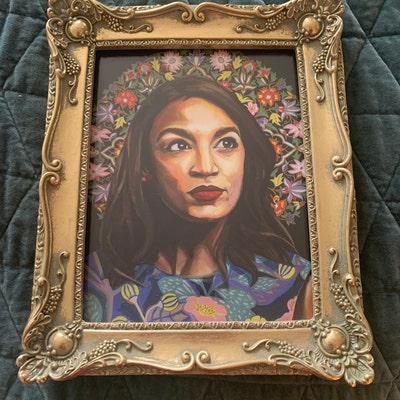 AOC Alexandria Ocasio-cortez Oil Painting AOC Portrait Art Print ...