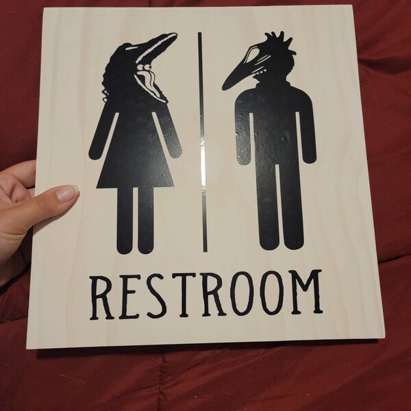 Barbara and Adam Restroom Sign. Bathroom Sign. Restroom Sign. Horror ...
