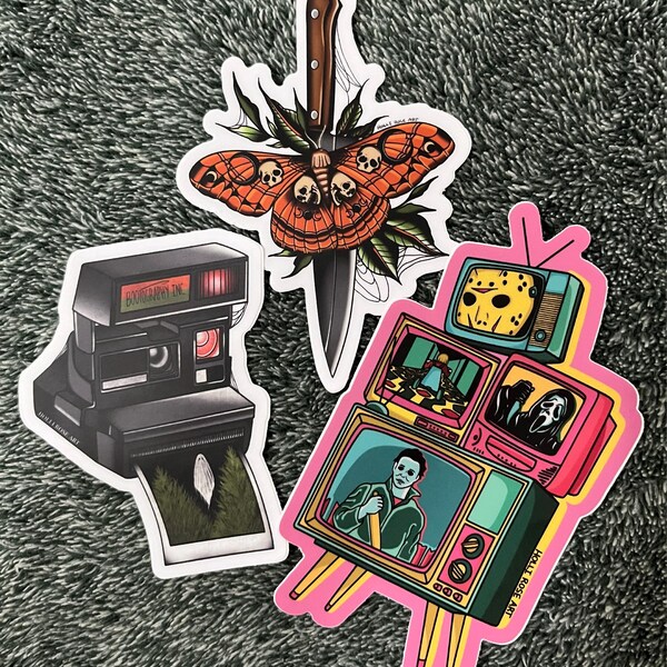 Alien UFO Sticker, Alien Abduction, Camping Sticker, Mountain Laptop ...